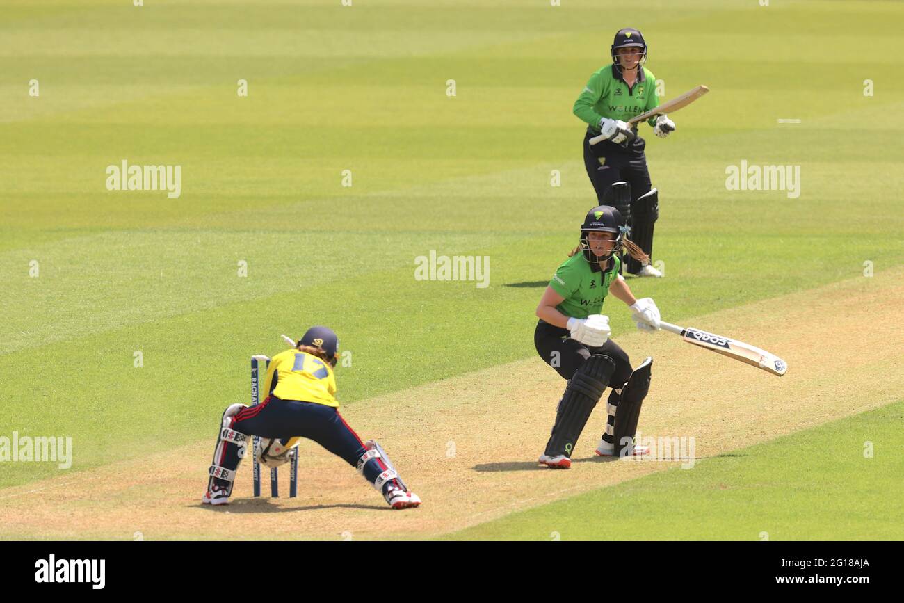 5 June, 2021. London,UK. The Storm’s Sophie Luff is left stranded as ...