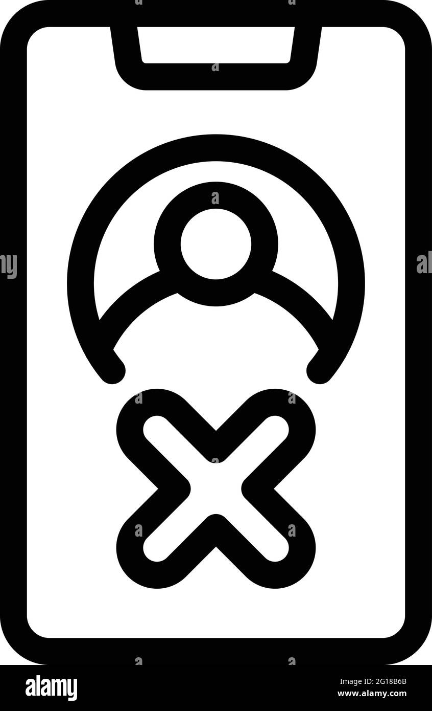 Blacklist blocked phone icon. Outline Blacklist blocked phone vector ...