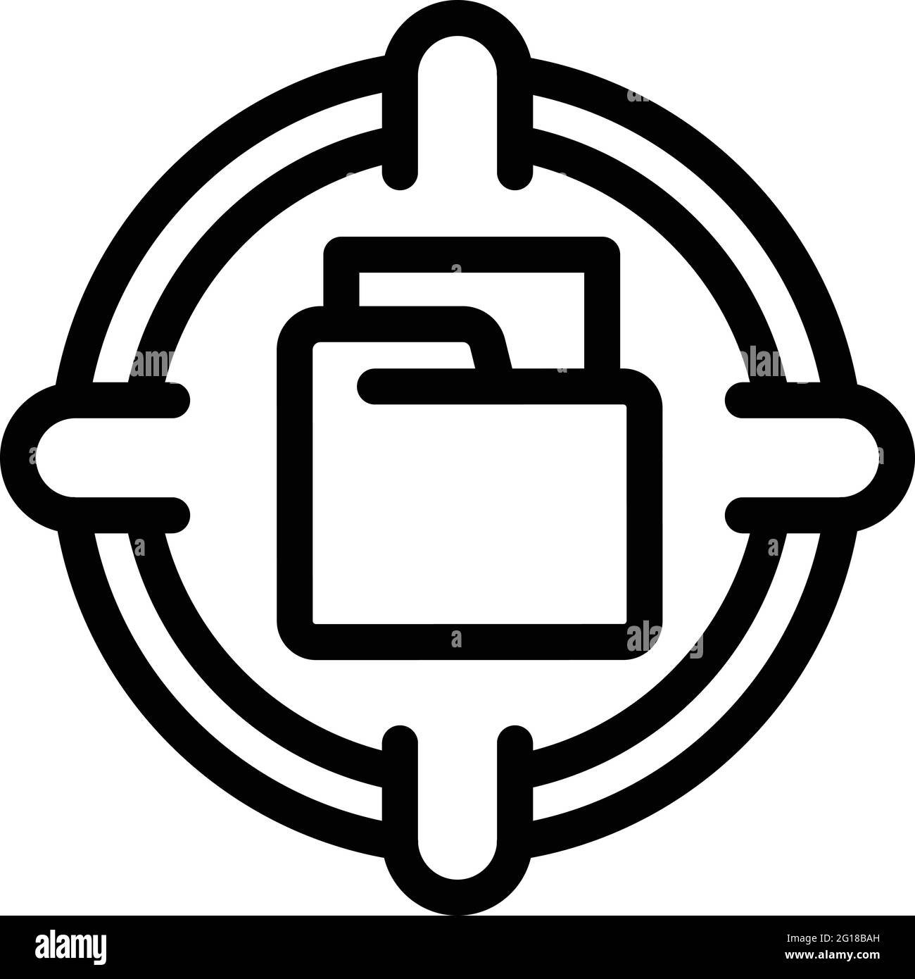 File folder target icon. Outline File folder target vector icon for web ...