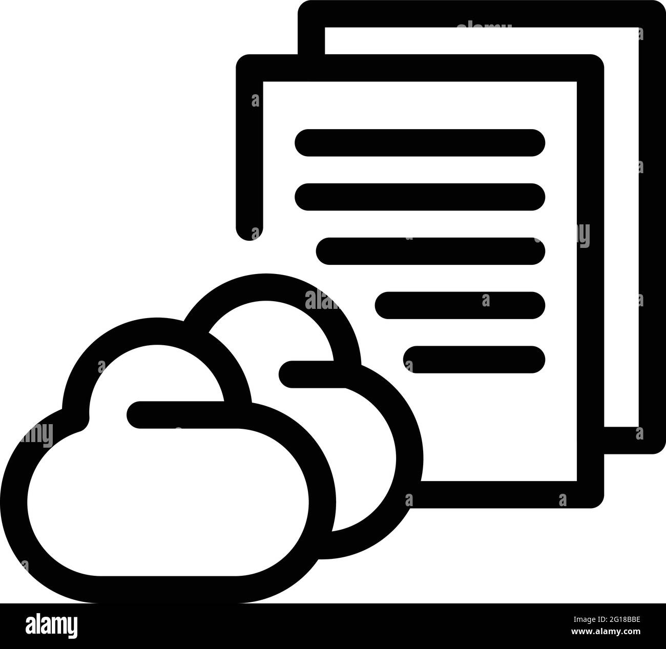 Content data cloud icon. Outline Content data cloud vector icon for web design isolated on white ...