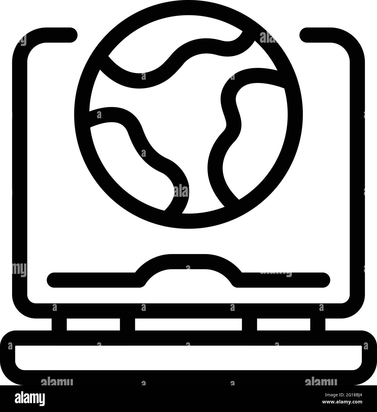 Laptop global internet icon. Outline Laptop global internet vector icon ...