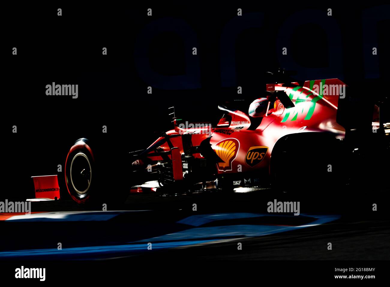 16 LECLERC Charles (mco), Scuderia Ferrari SF21, action during the Formula 1 Azerbaijan Grand ...