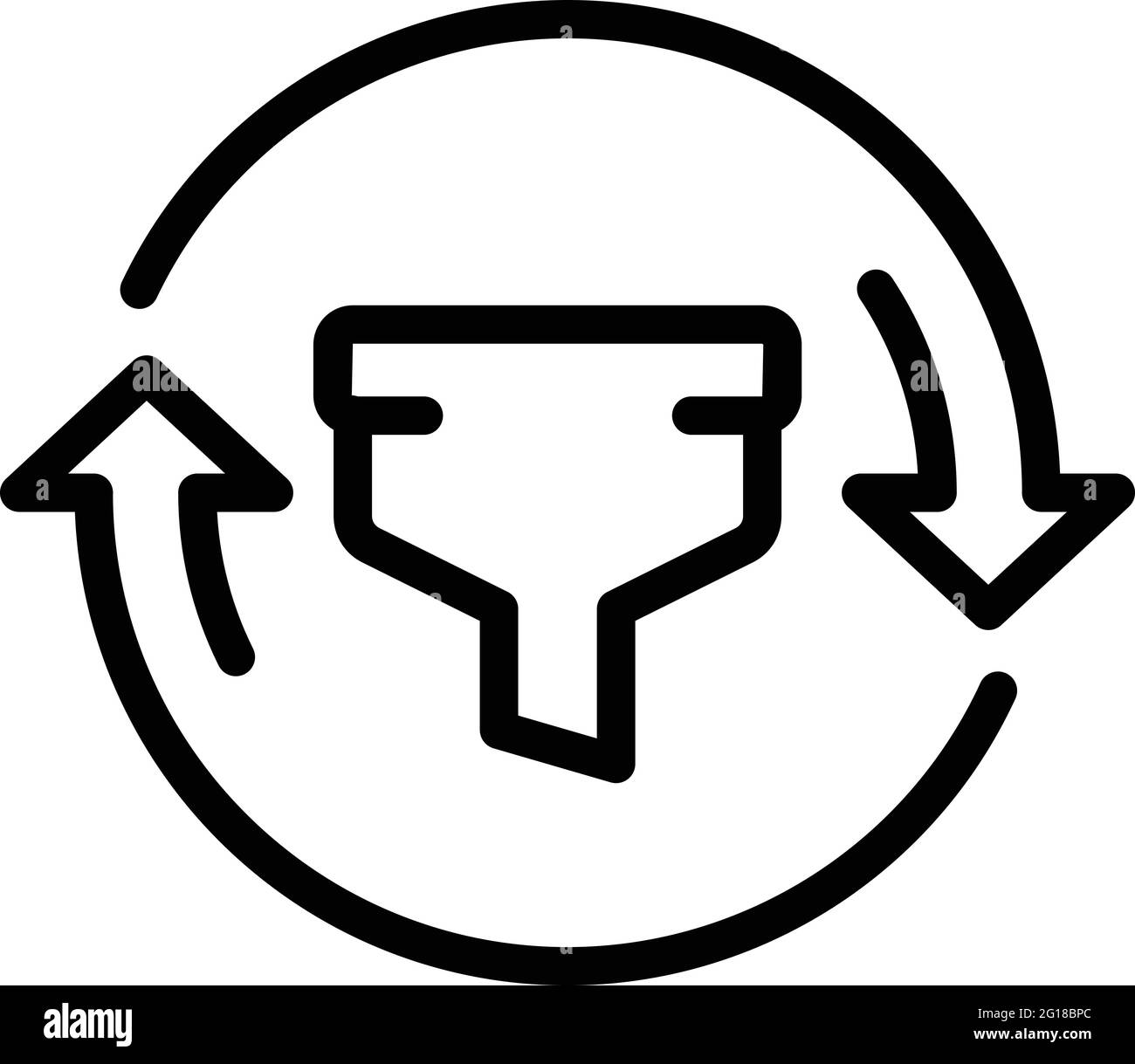 Filter search change icon. Outline Filter search change vector icon for ...