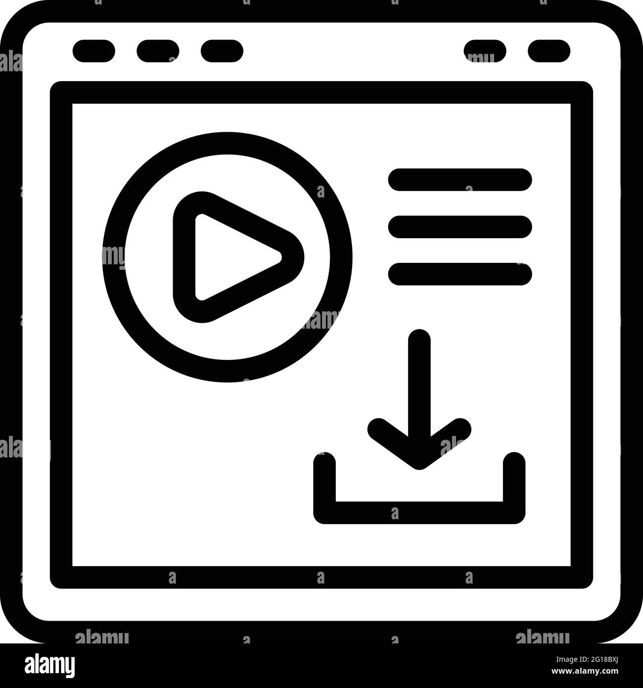 Filter search video file icon. Outline Filter search video file vector ...