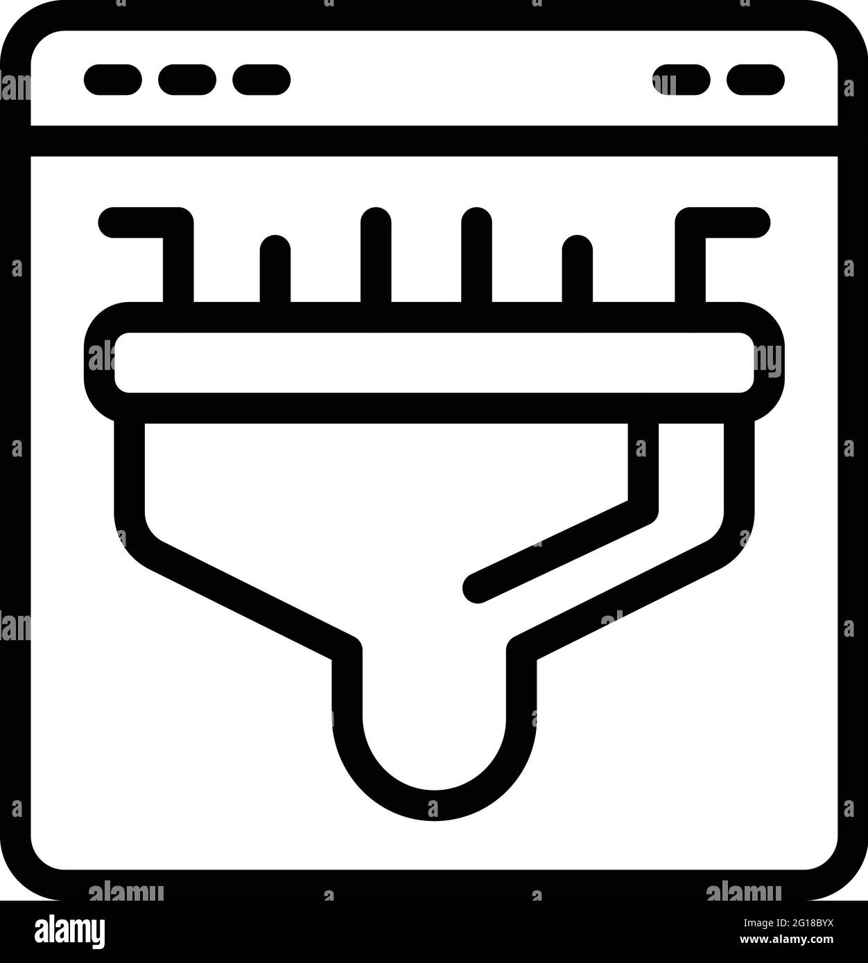 Funnel web search icon. Outline Funnel web search vector icon for web ...