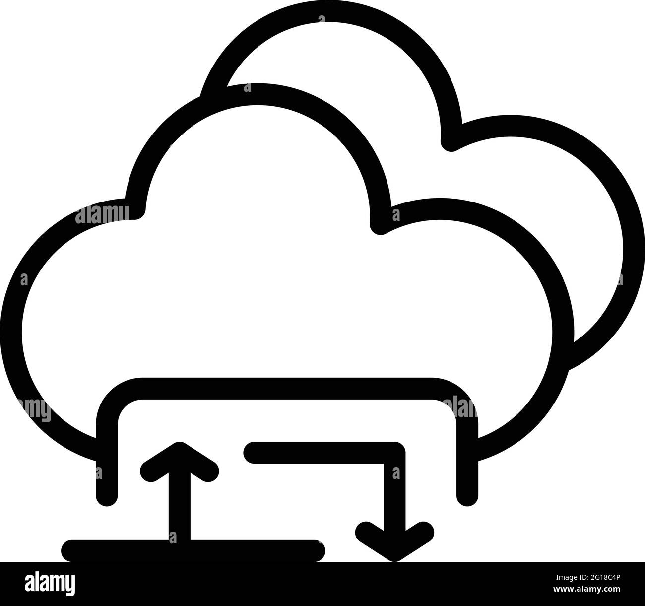 Filter search data cloud icon. Outline Filter search data cloud vector icon for web design ...