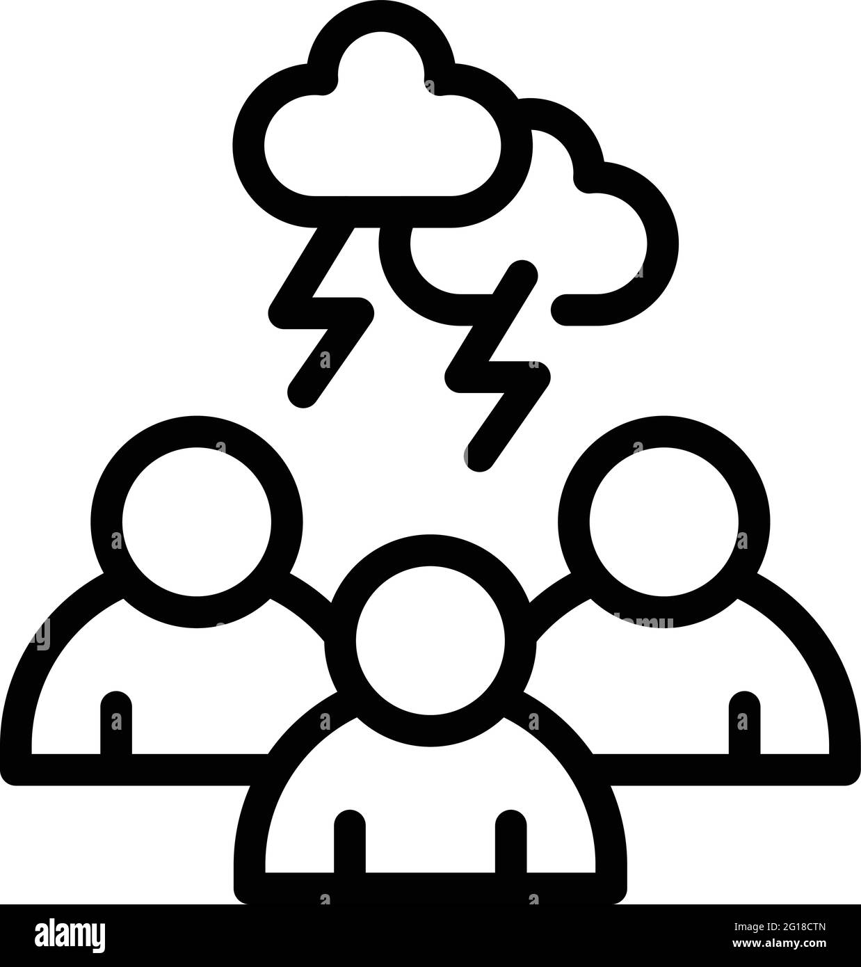 Group brainstorming icon. Outline Group brainstorming vector icon for ...