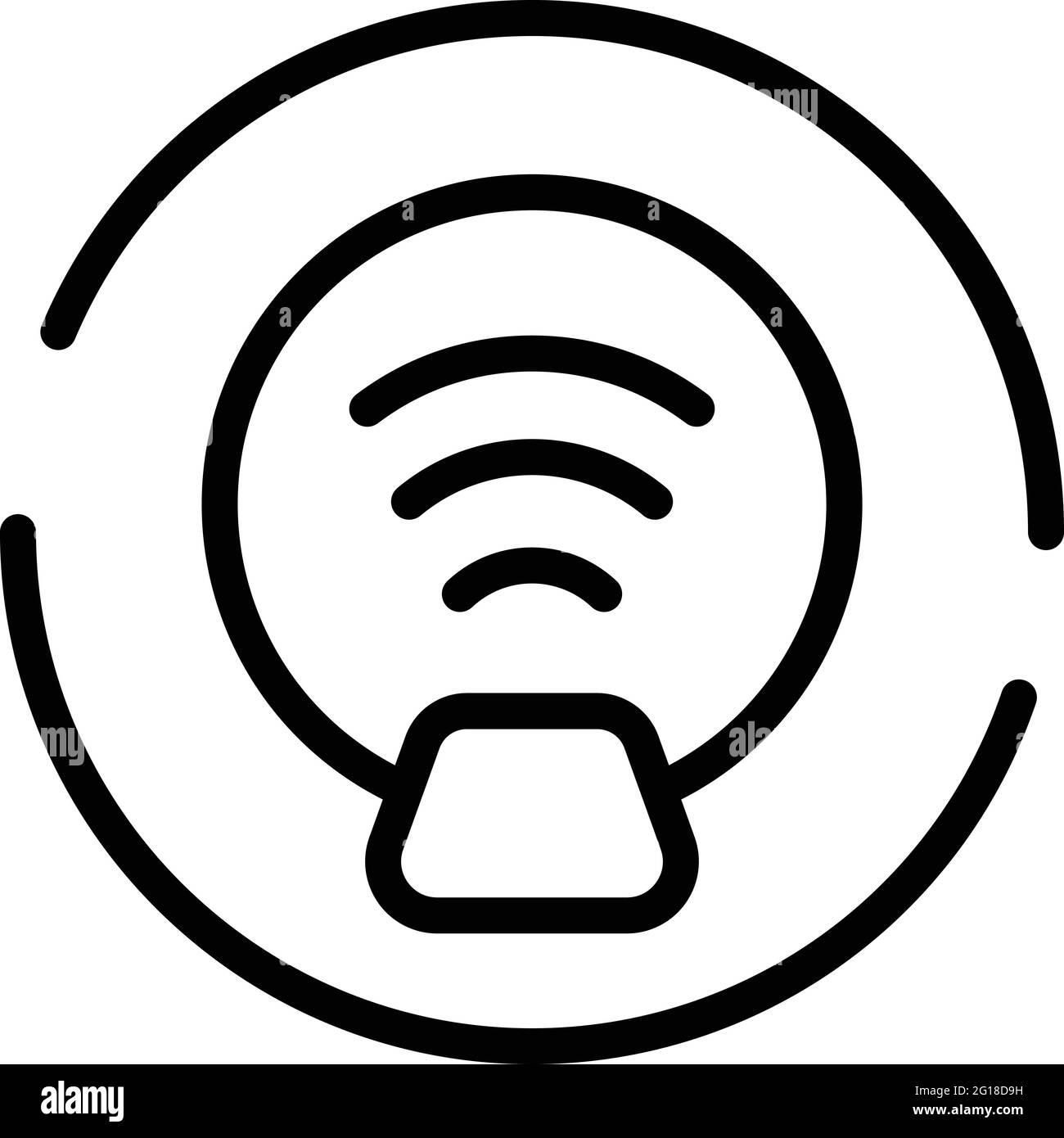 Wifi smart lightbulb icon. Outline Wifi smart lightbulb vector icon for ...