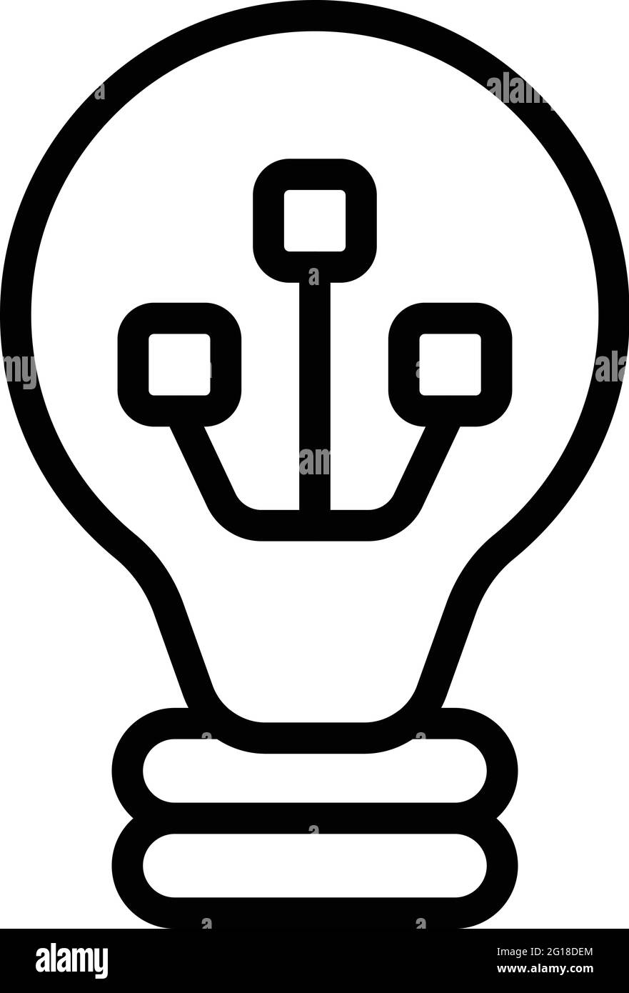 Smart lightbulb icon. Outline Smart lightbulb vector icon for web ...