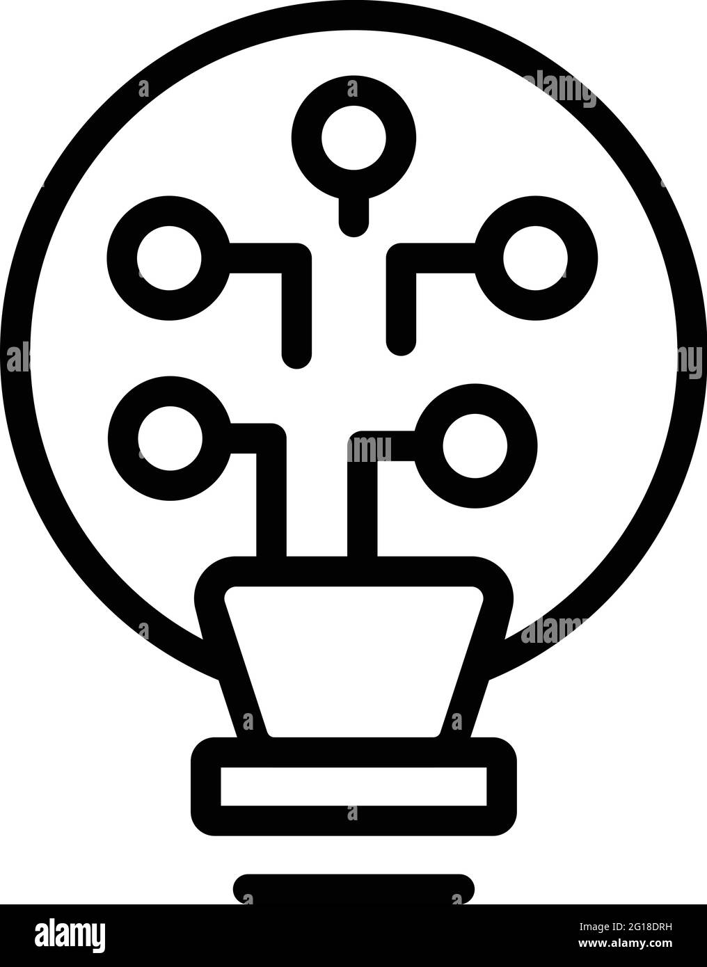 Ai smart lightbulb icon. Outline Ai smart lightbulb vector icon for web ...