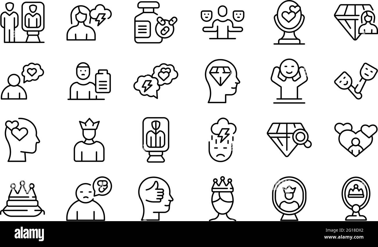 Narcissism icon. Outline narcissism vector icon for web design isolated ...