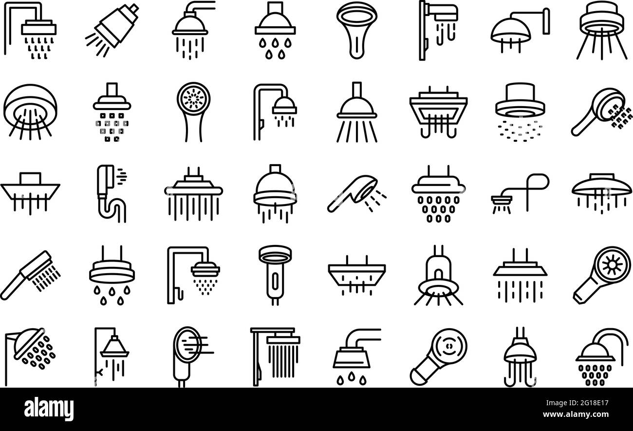 Shower heads icon. Outline shower heads vector icon for web design ...