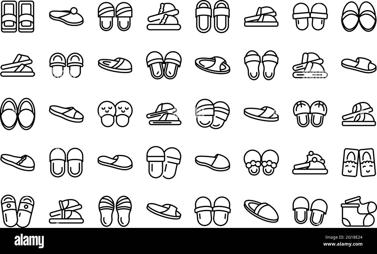Home slippers icon. Outline home slippers vector icon for web design ...