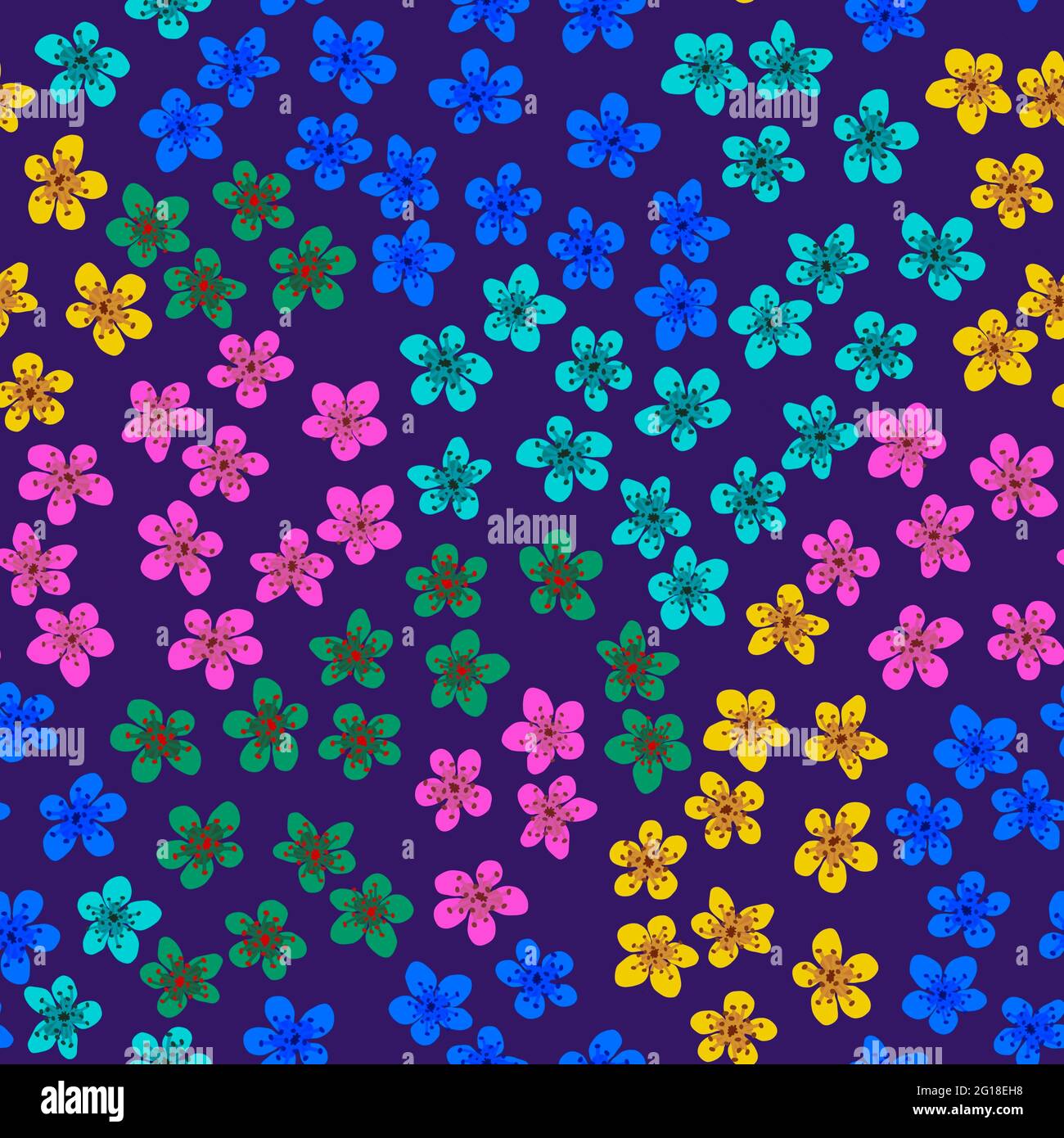 Seamless pattern with blossoming Japanese cherry sakura for fabric ...