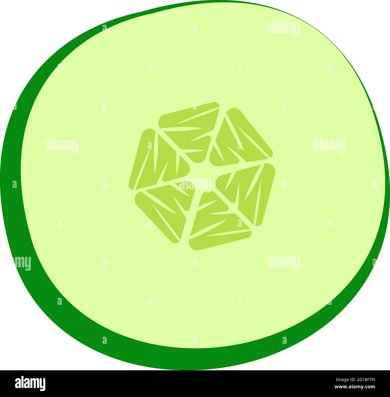Cucumber Vegetables slice. Simple food nature vector illustration Stock ...