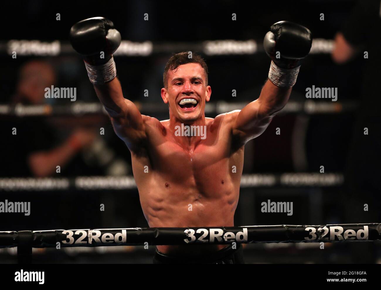 Nathan Heaney celebrates victory against Iliyan Markov in the ...