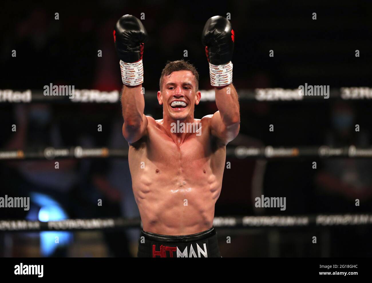 Nathan Heaney celebrates victory against Iliyan Markov in the ...