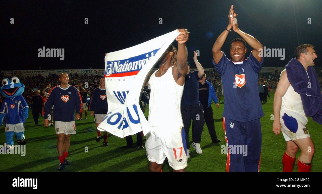 POR5TSMOUTH V BURNLEY, PROMOTION L. TO R. FROGMORE, NIGEL QUASHIE, VINCENT PERICARD, DIABATE AND ...