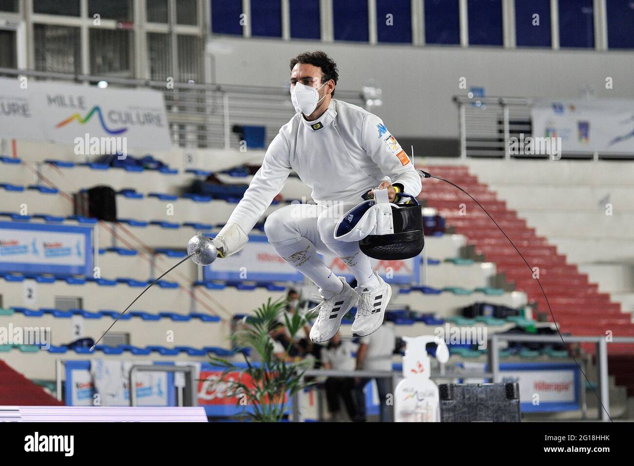 Marco Fichera Italian fencer, during the 2021 Italian fencing ...