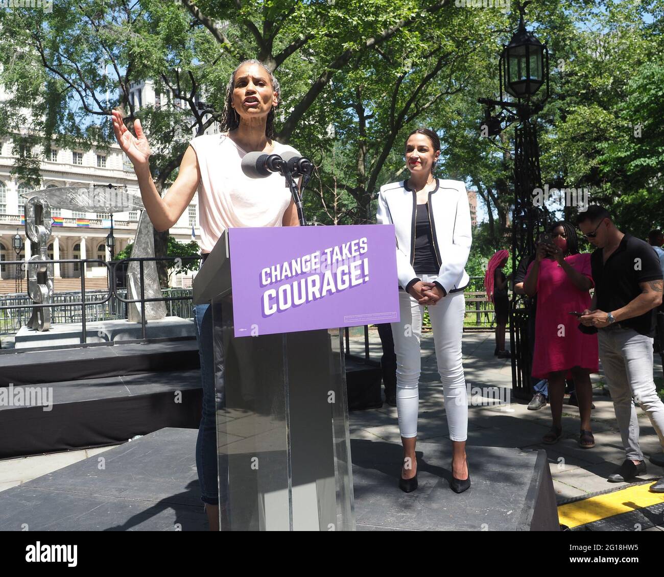 New York, New York, USA. 5th June, 2021. Rep. Alexandria Ocasio-Cortez ...
