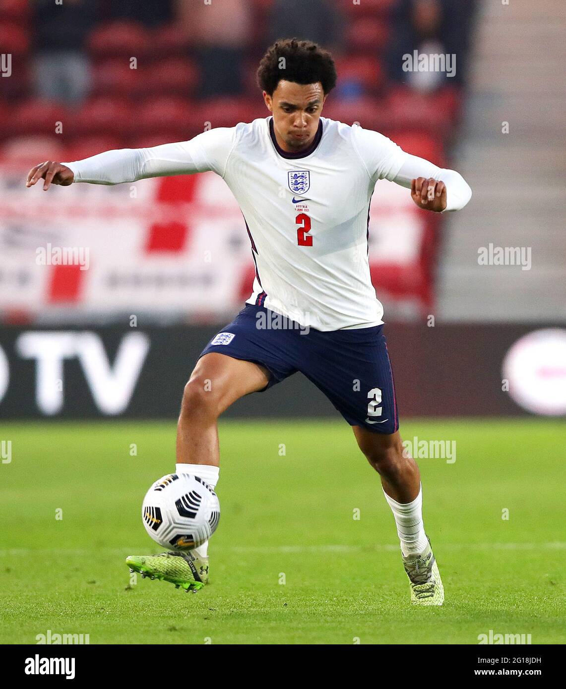 Middlesborough, United Kingdom. 02 June 2021. England’s Trent Alexander ...
