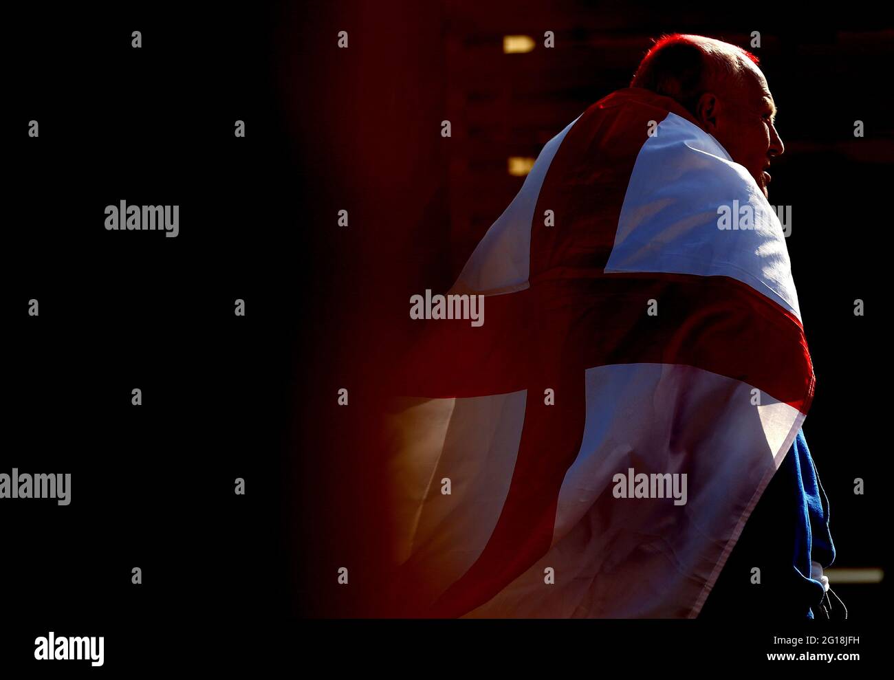 Middlesborough, United Kingdom. 02 June 2021. An England fan arrives ...