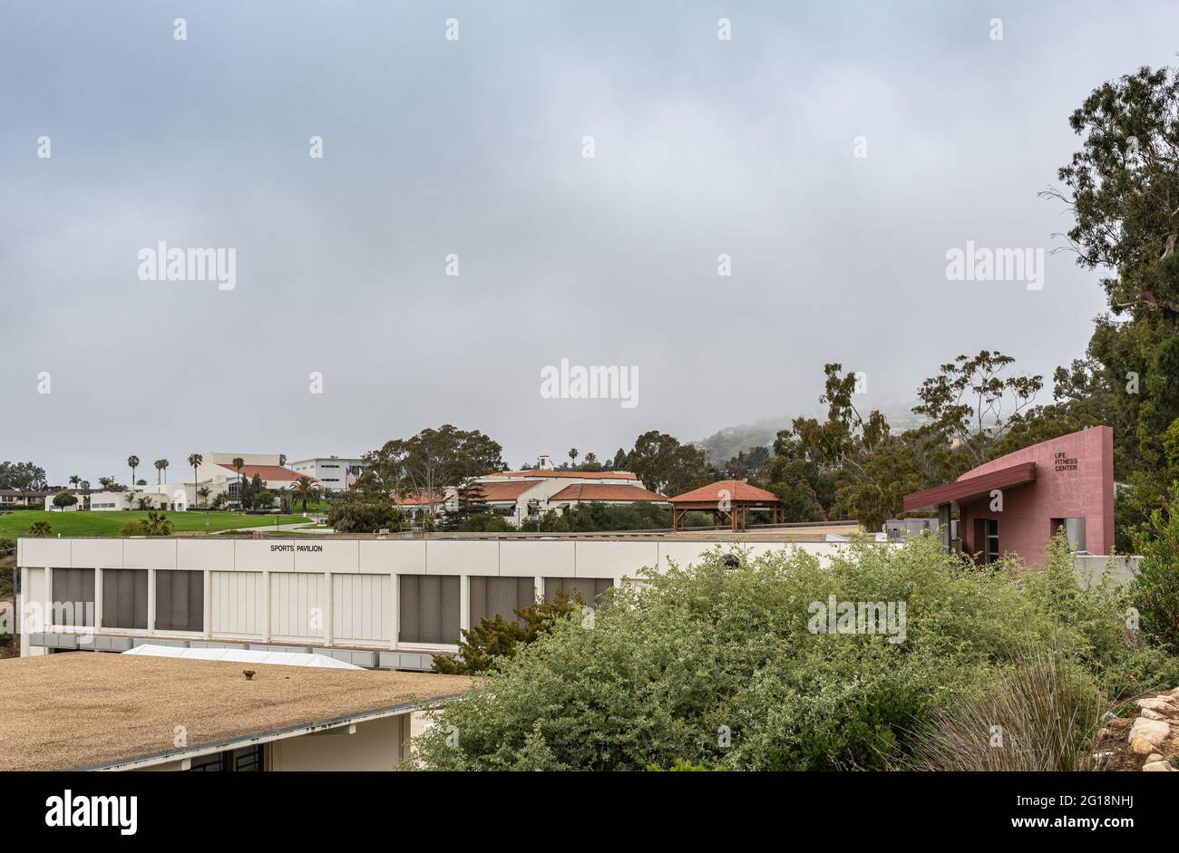 Santa Barbara, CA, USA - June 2, 2021: City College facilities. Sports ...