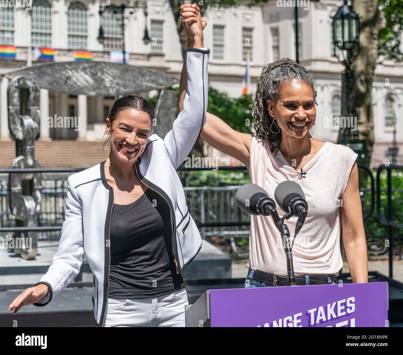 Mayoral candidate Maya Wiley receives U. S. Representative Alexandria ...