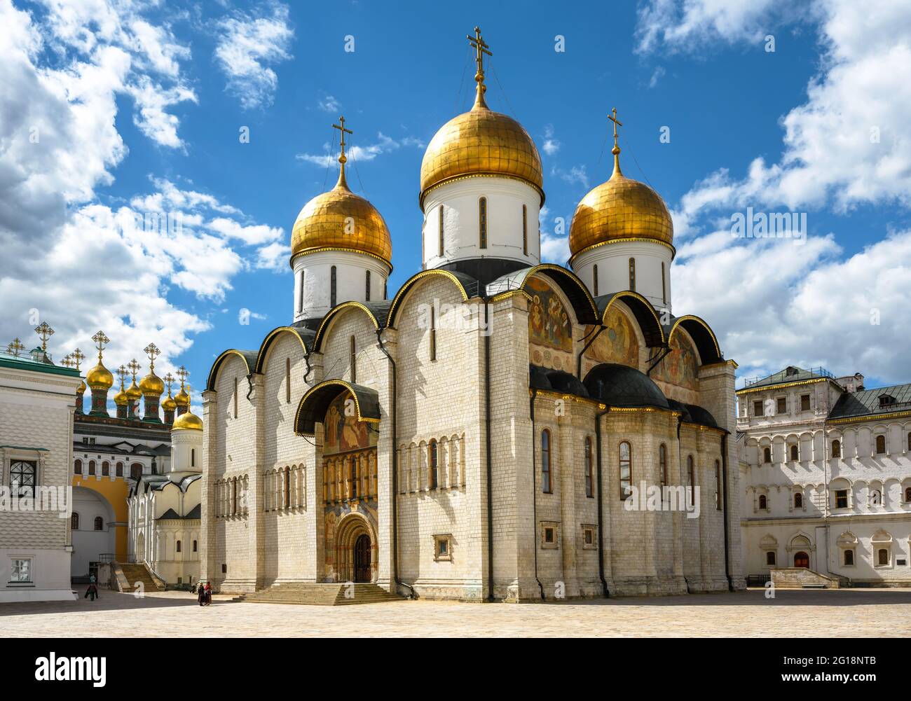 Dormition Cathedral (Assumption) inside Moscow Kremlin, Russia. It is ...