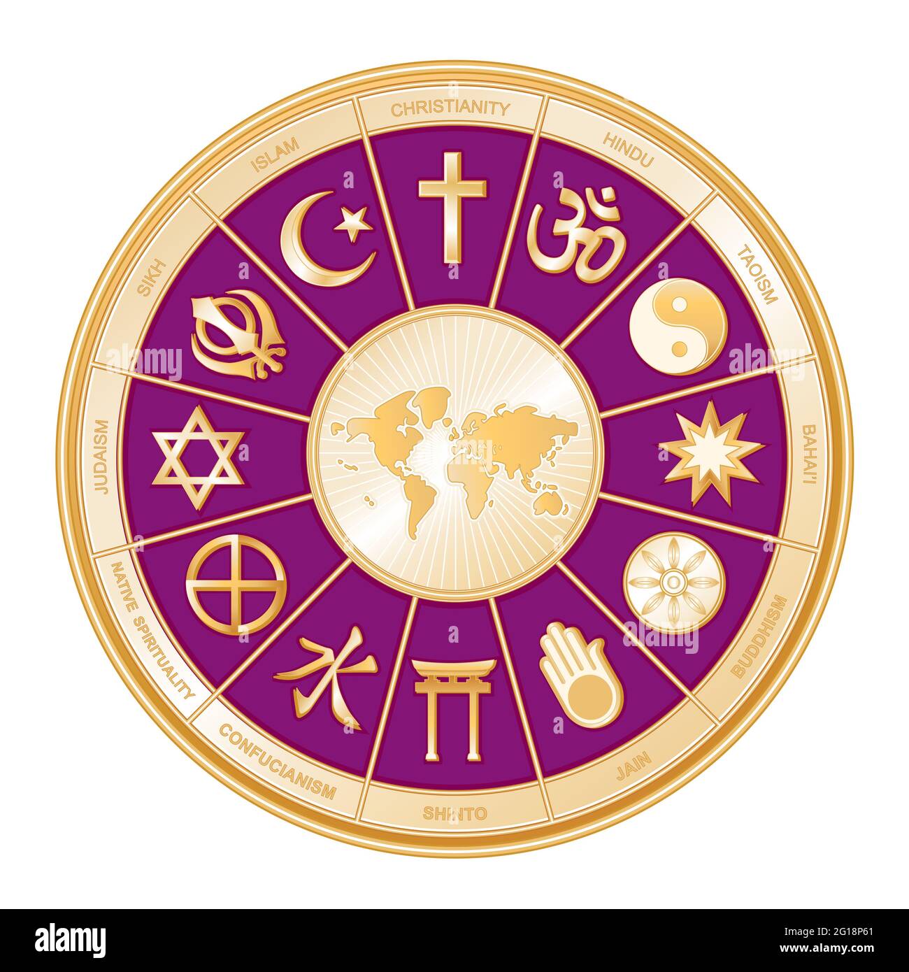 Religions map hi-res stock photography and images - Alamy