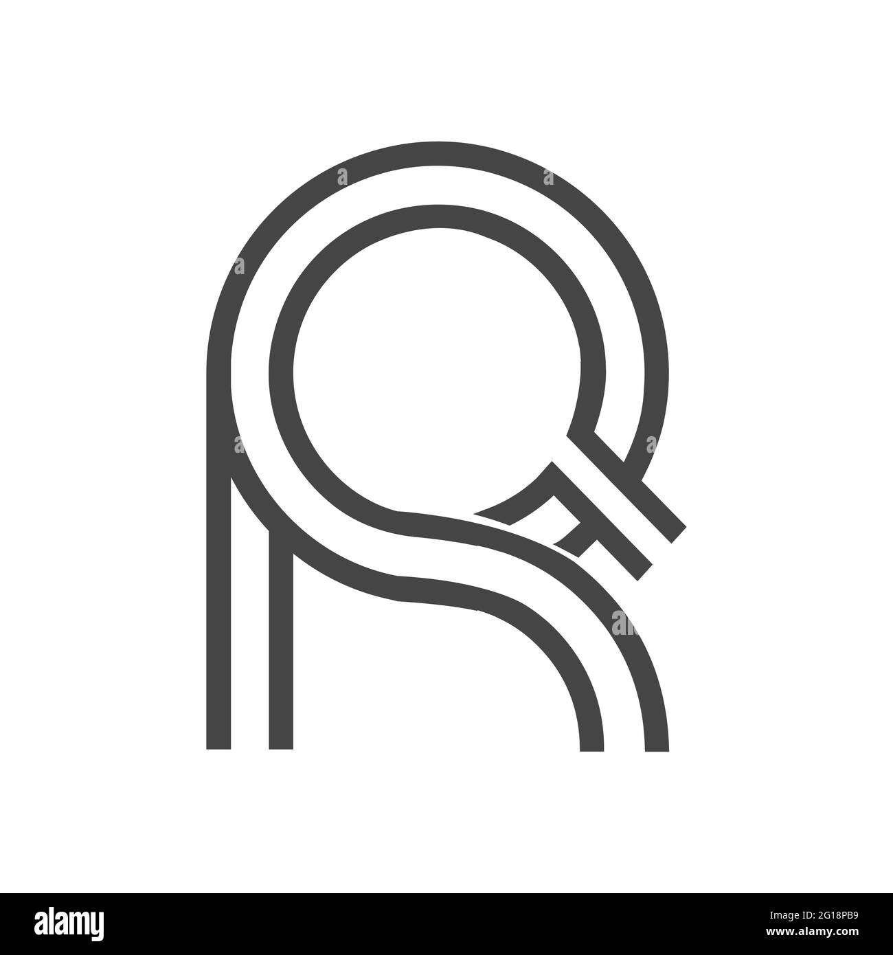 QR, RQ, Q and R Abstract initial monogram letter alphabet logo design ...