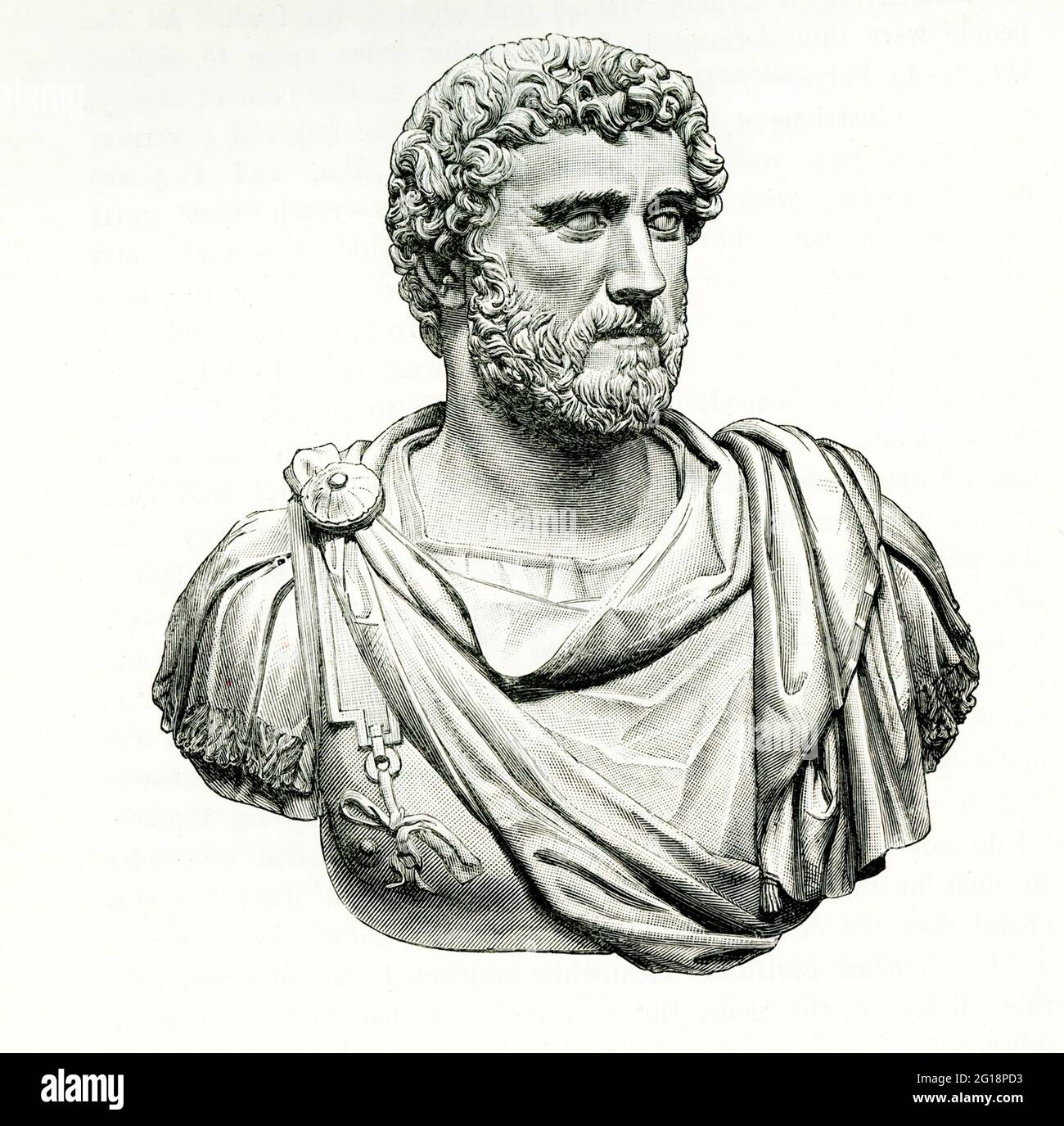 This illustration shows the bust of Antoninus that is housed in the ...