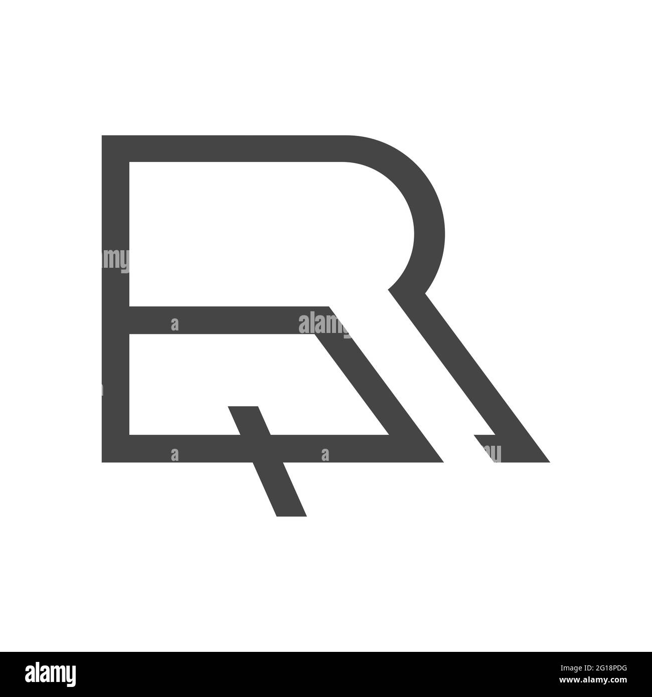 QR, RQ, Q and R Abstract initial monogram letter alphabet logo design ...