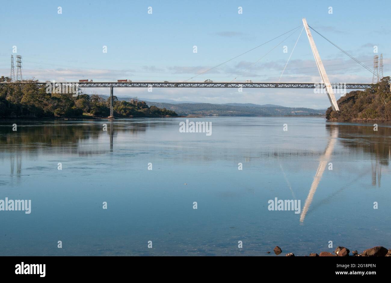 Batman Bridge spans the Tamar River, northern Tasmania. Built 1966-1968 ...