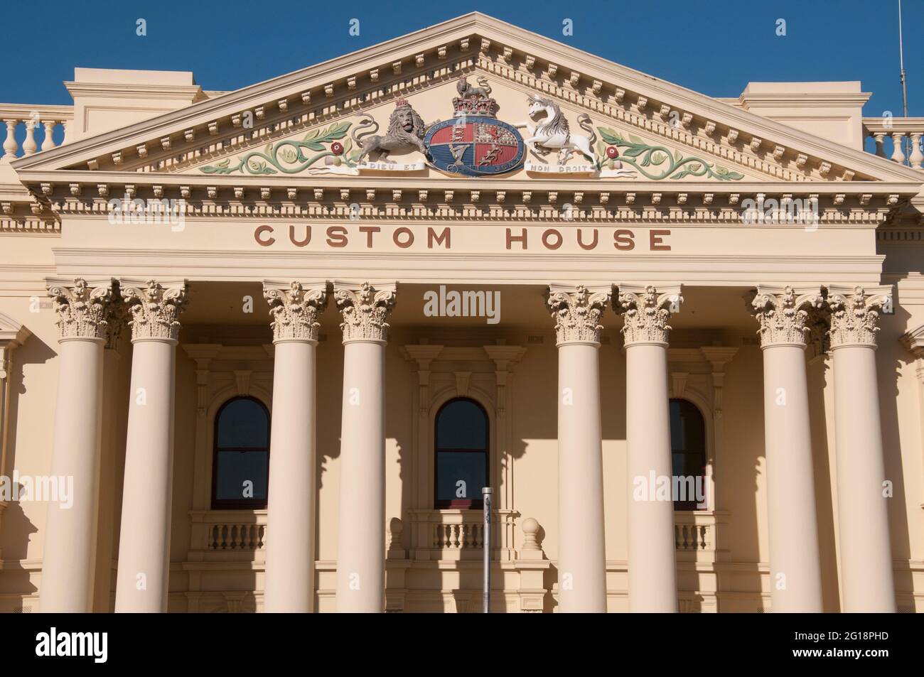 Historic neo-classical 19th century customs house, Launceston, Tasmania ...