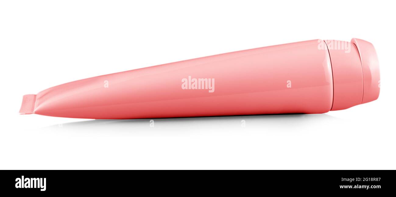 The red tube female cream isolated on white background Stock Photo - Alamy