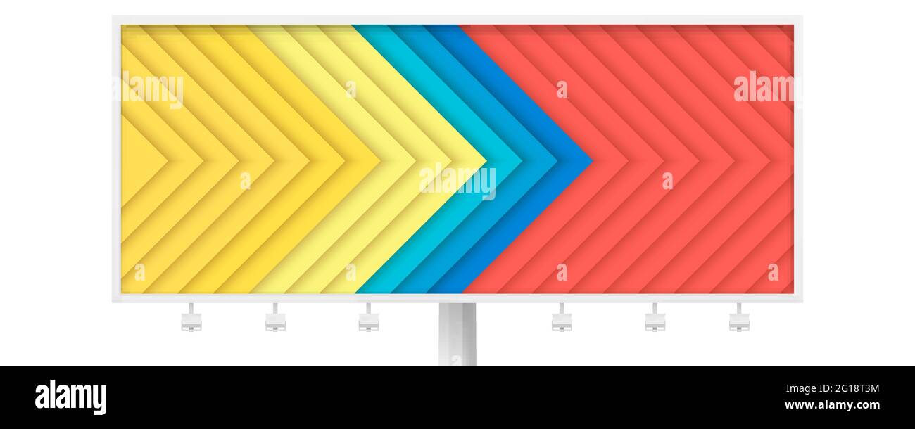 Long billboard with abstract geometric pattern. The arrows point to the ...