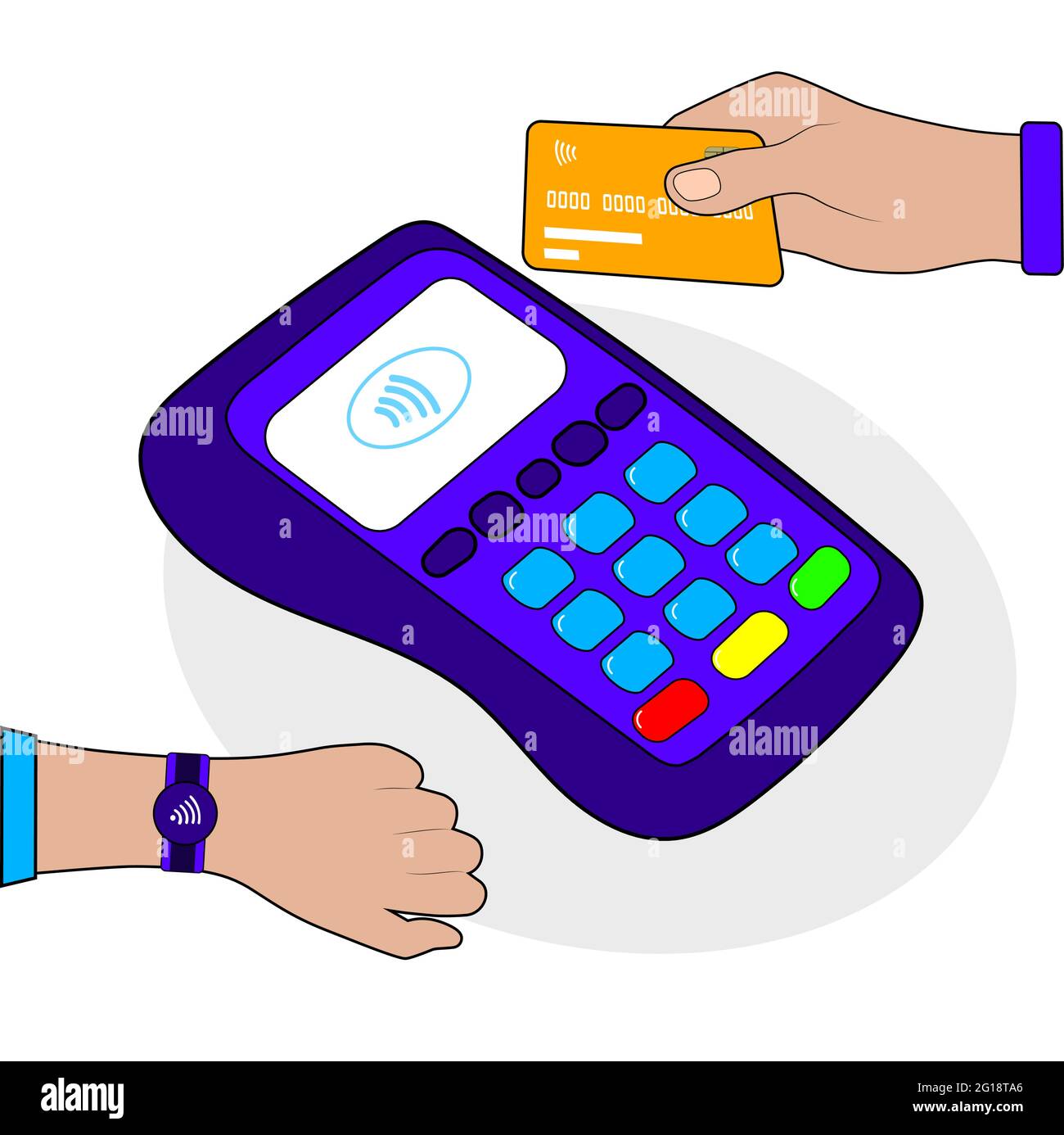 Contactless payment. Credit card. POS terminals NFC technology. Vector Stock Vector Image & Art ...