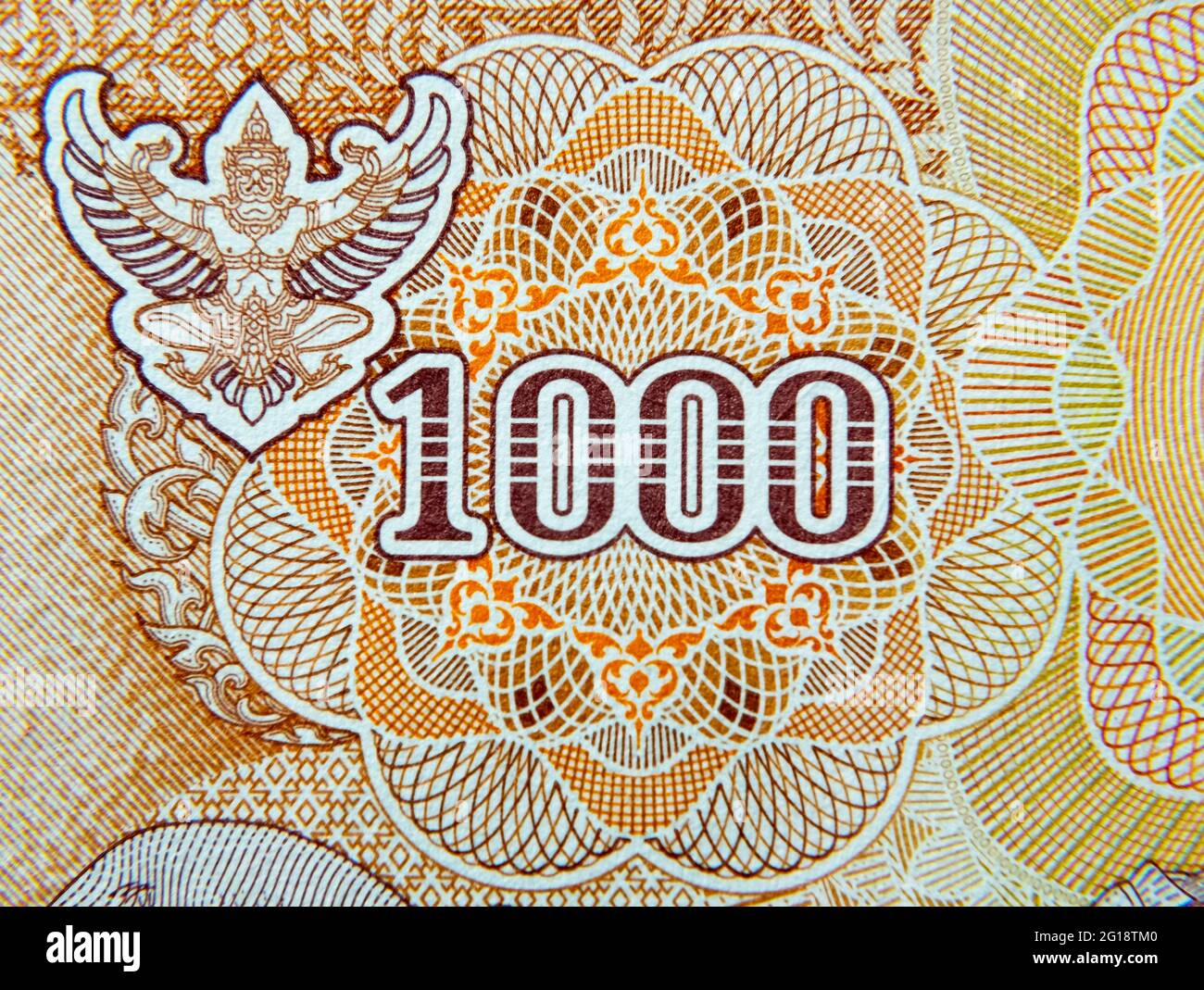 Detail on a 1000 baht Thailand bank note Stock Photo - Alamy