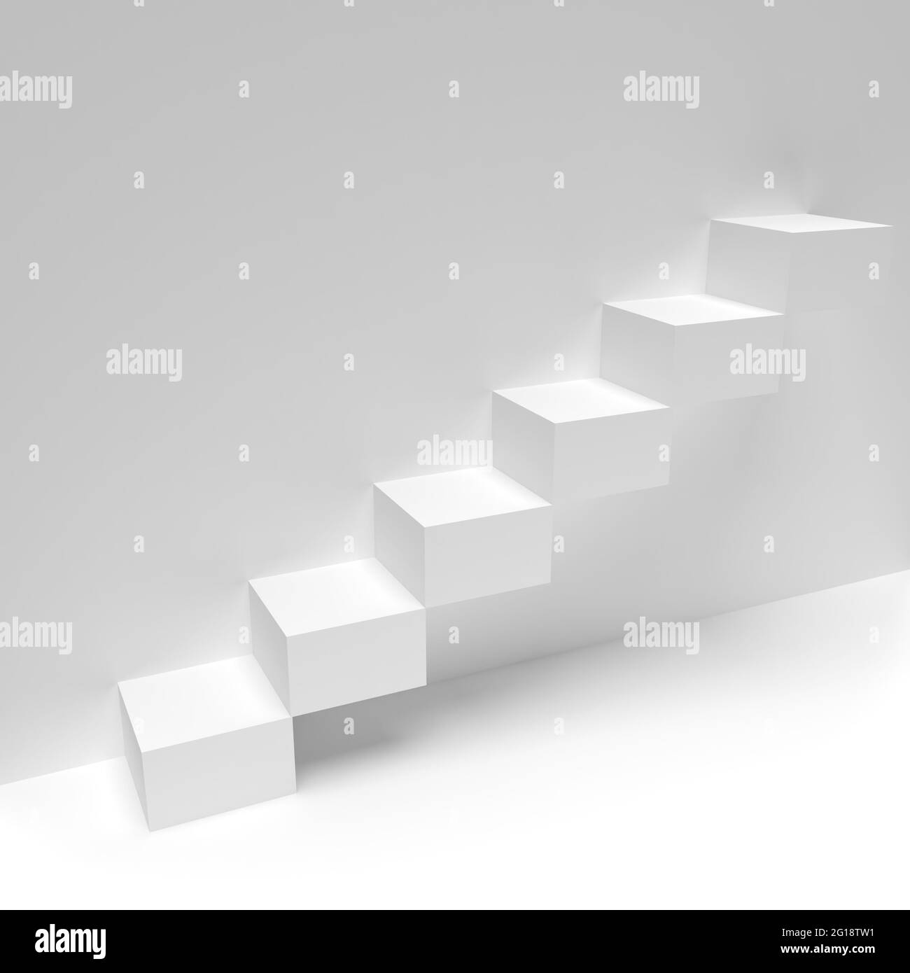 An abstract 3d rendering of a white staircase Stock Photo - Alamy