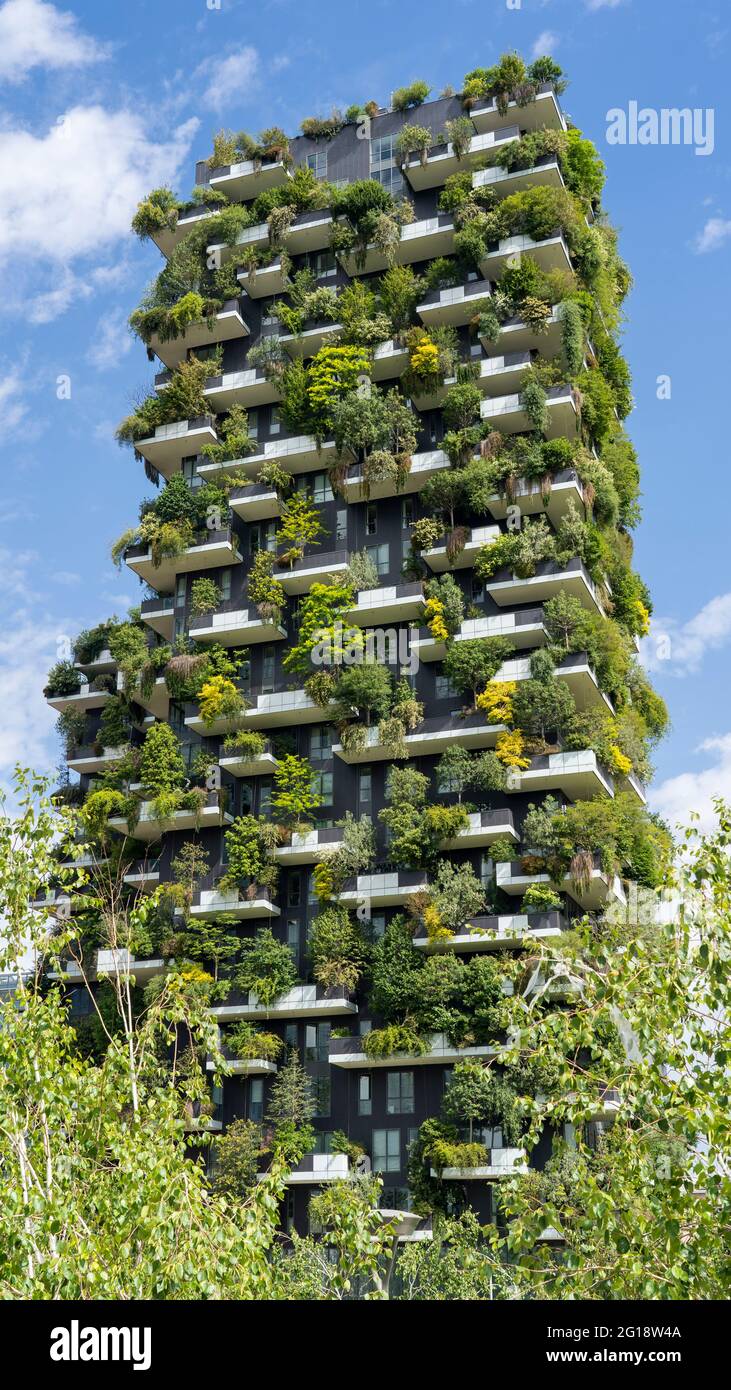 Milano, Italy. Bosco Verticale, view at the modern and ecological ...