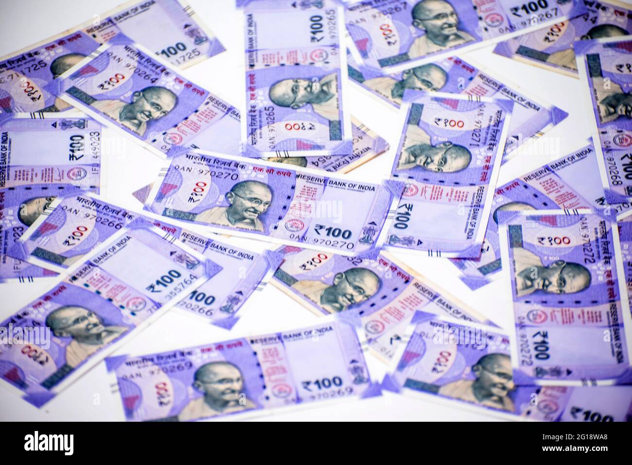 Indian rupee and protective face masks isolated on white background ...