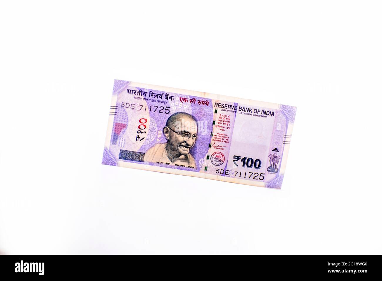Indian 100 Rupees isolated on white background Stock Photo - Alamy