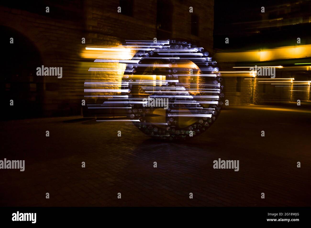 Metal pacific sign light. Peace Stock Photo - Alamy
