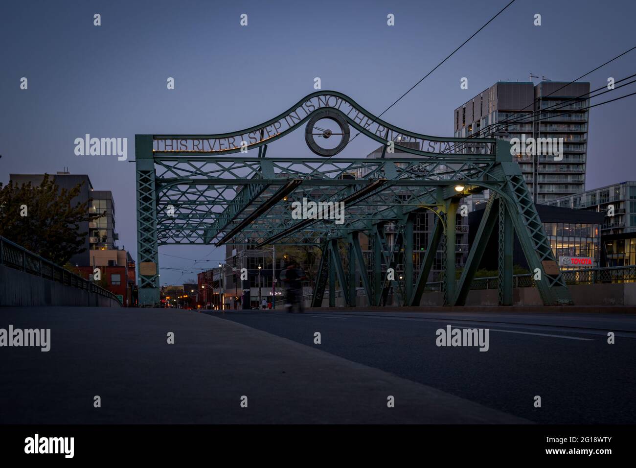 Metal bridge over the river. Old style metal bridge. Toronto, Canada ...