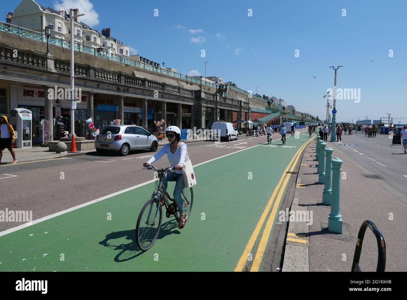 Brighton, West Sussex, UK-June 05 2021: Madeira drive at Brigton ...