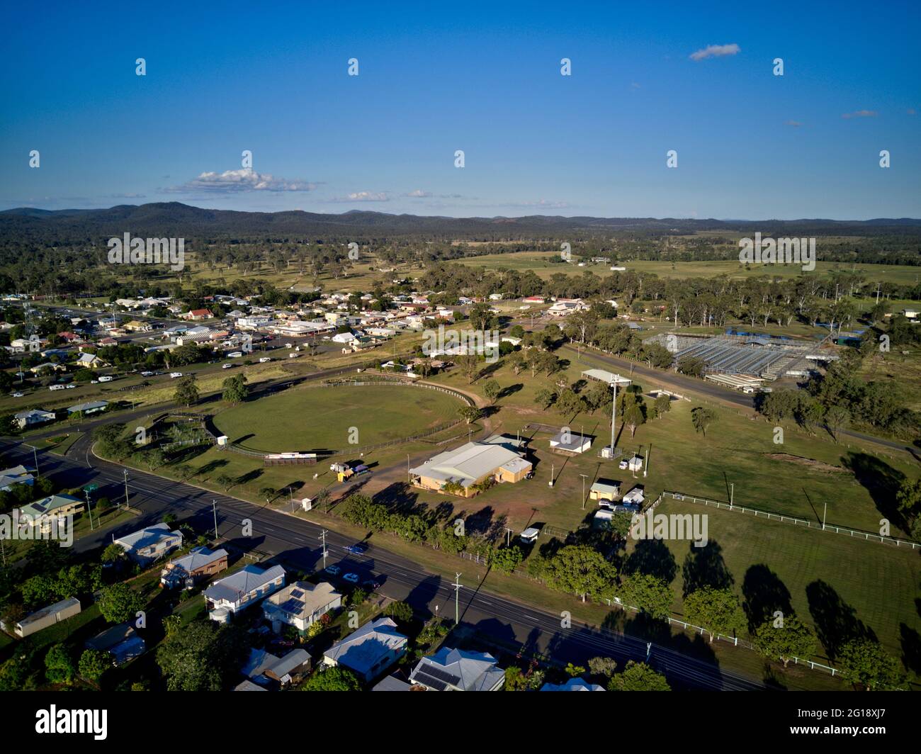 Aerial of the Showgrounds at Biggenden Queensland Australia Stock Photo ...