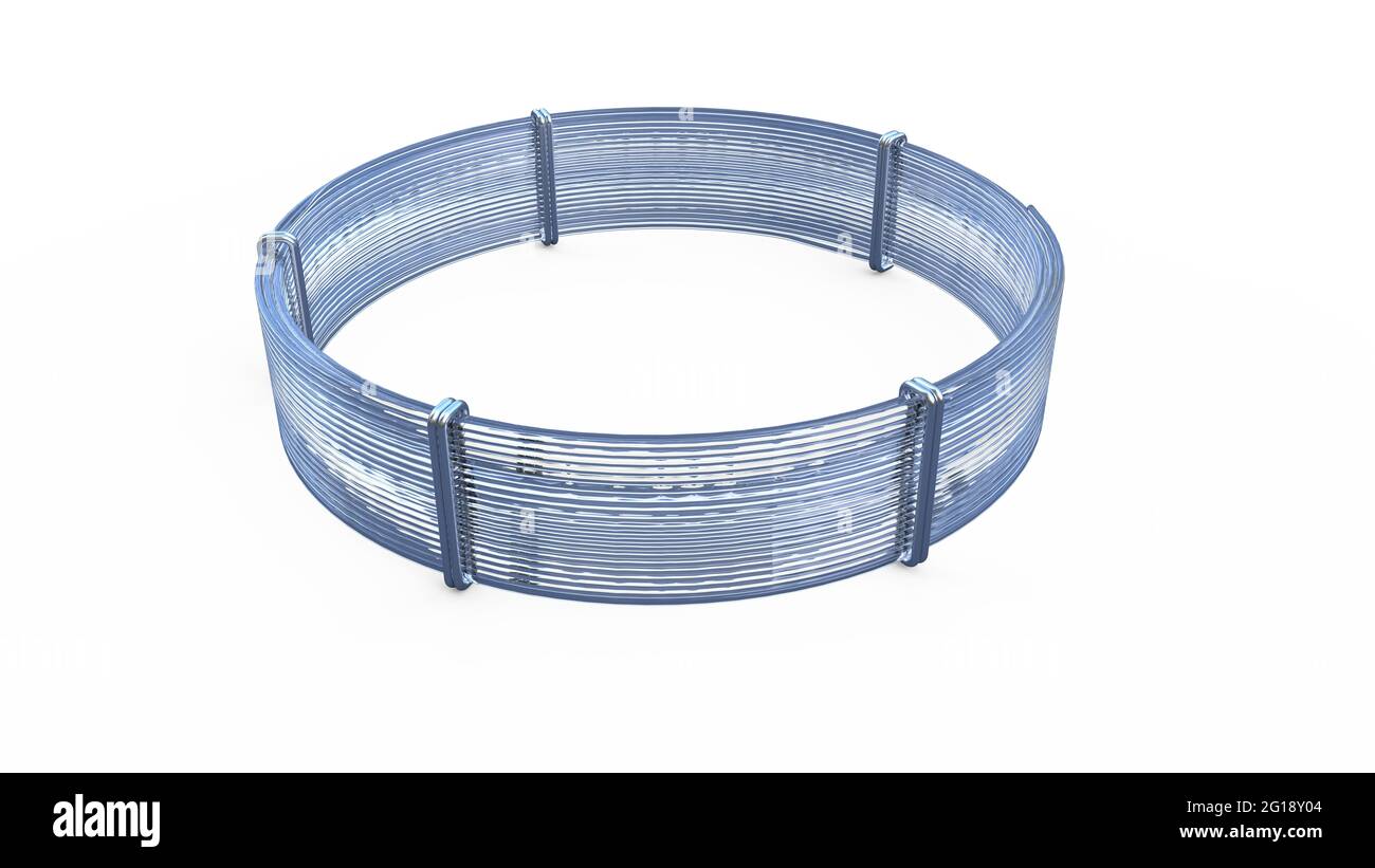 round plastic tube coil, isolated digital industrial 3D rendering Stock ...