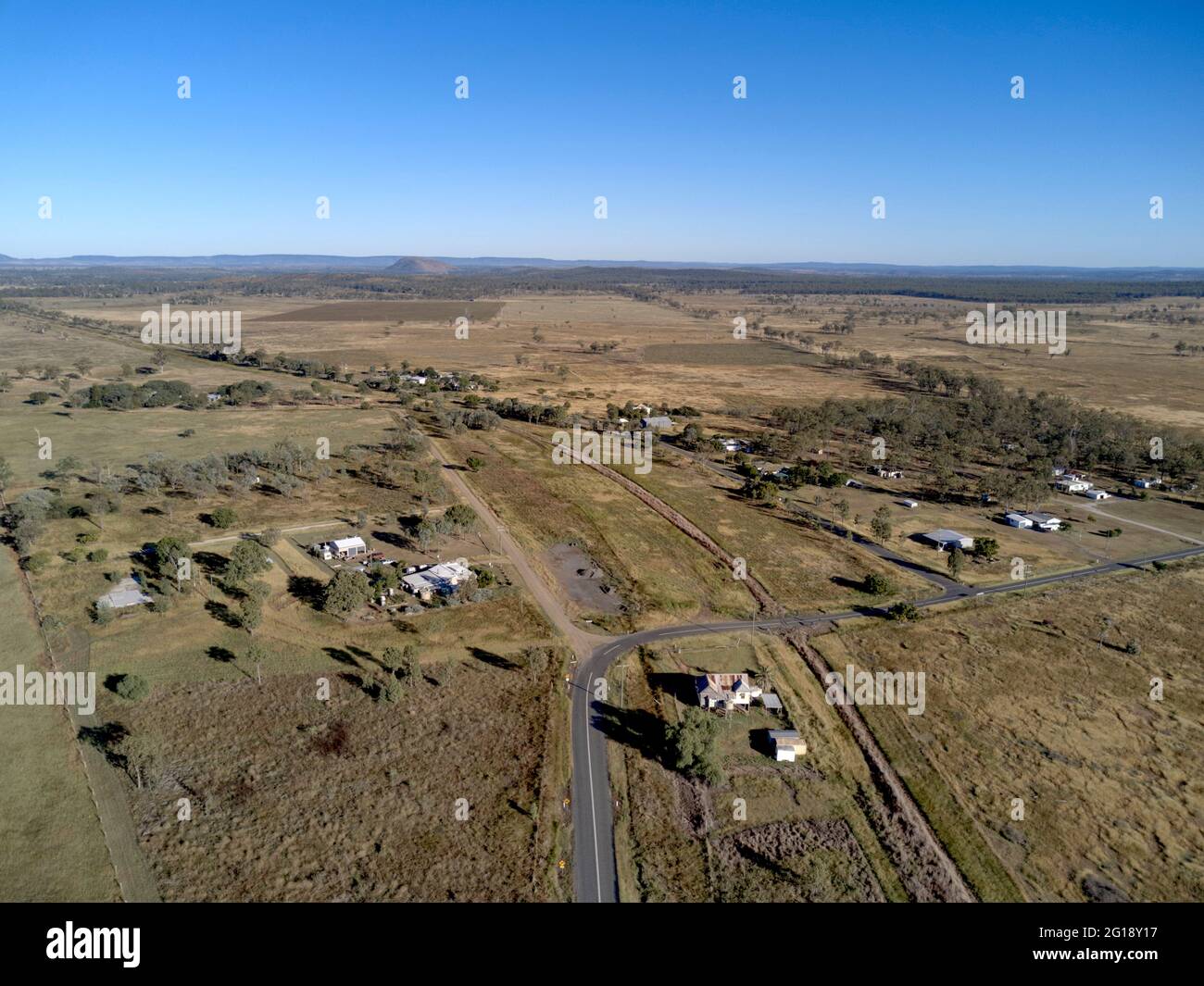 Aerial of the once pioneering settlement of Byrnestown which started as ...
