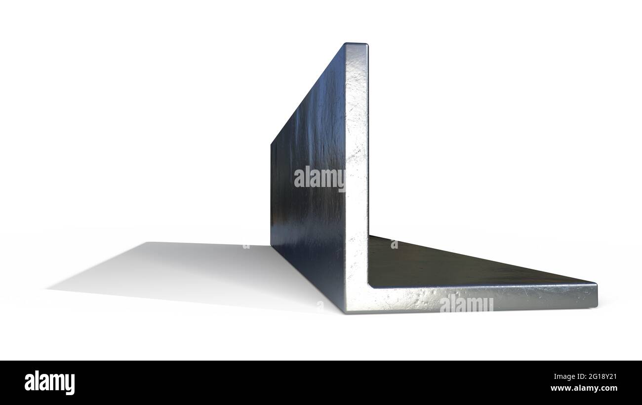 L-bar rolled metal - isolated industrial 3D illustration Stock Photo ...